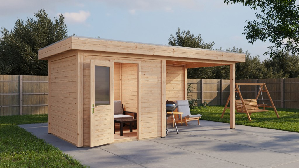 Lugarde Birmingham Summer House 550 x 250cm - CANOPY LEFT SIDE UNTREATED