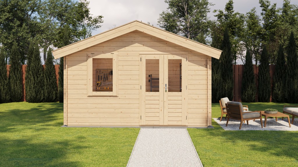 Lugarde Select Log cabin with apex roof 400x300cm - untreated